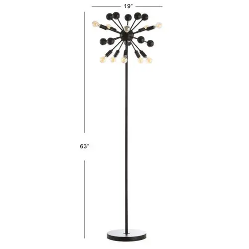 JONATHAN Y Orbit 10-light 63" Modern Sputnik Metal Led Floor Lamp