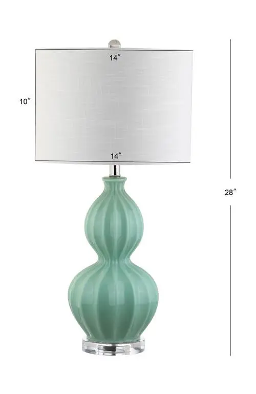 JONATHAN Y Faye 28" Glass Led Table Lamp