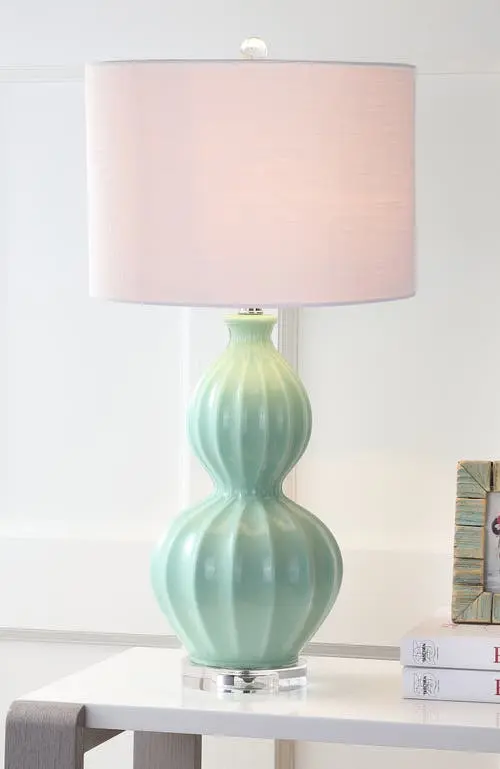 JONATHAN Y Faye 28" Glass Led Table Lamp