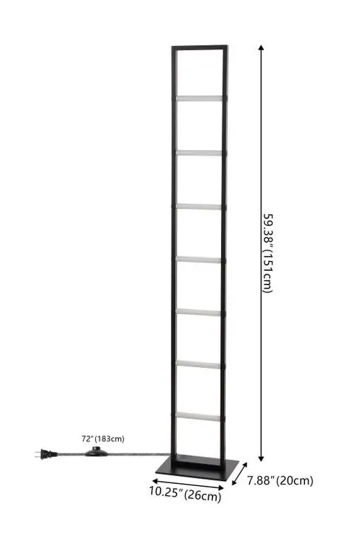 JONATHAN Y Ivan 59.3" Minimalist Modern Iron Ladder Dimmable Integrated Led Floor Lamp