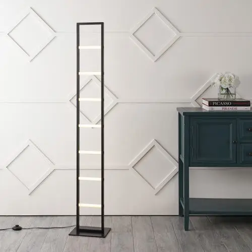 JONATHAN Y Ivan 59.3" Minimalist Modern Iron Ladder Dimmable Integrated Led Floor Lamp