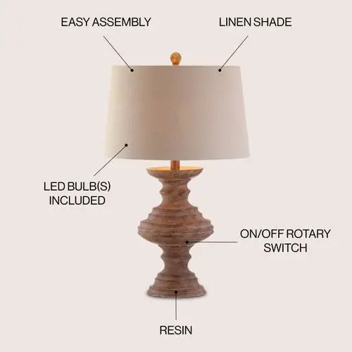 JONATHAN Y Scarlett 26.5" Resin Led Table Lamp