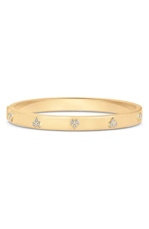 Sara Weinstock Honeycomb Heart Diamond Bangle Bracelet - Yellow Gold/ Diamond