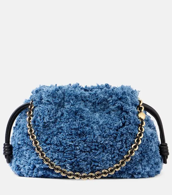 Loewe Flamenco Medium Denim Clutch - Blue