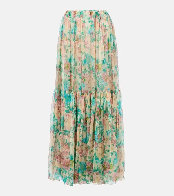 Chloé Floral Silk Muslin Maxi Skirt - Multicoloured