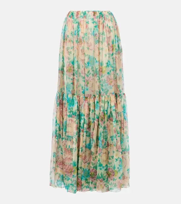 Chloé Floral Silk Muslin Maxi Skirt - Multicoloured
