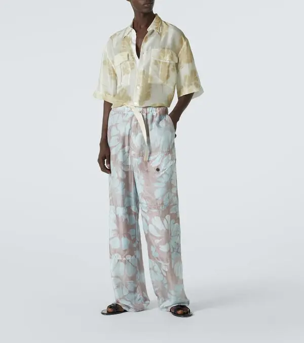 Dries Van Noten Printed Silk Bowling Shirt