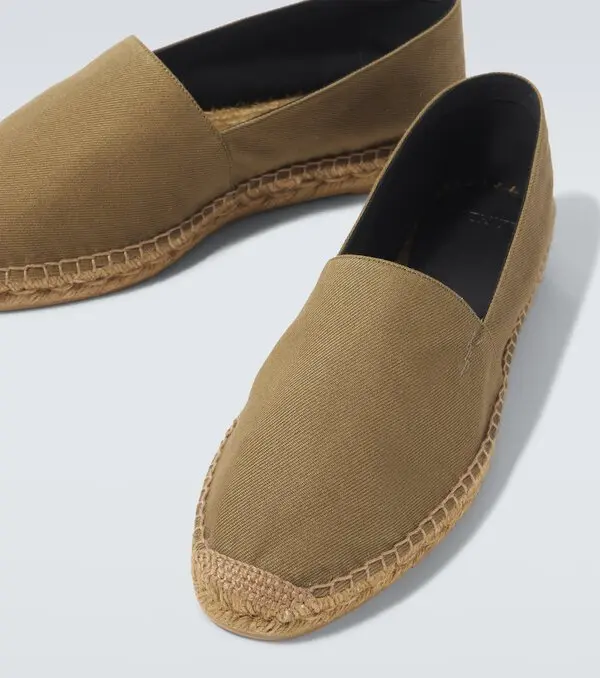 Saint Laurent Cassandre Gabardine Espadrilles - Green