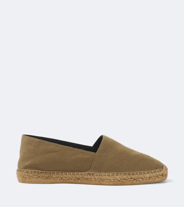 Saint Laurent Cassandre Gabardine Espadrilles - Green