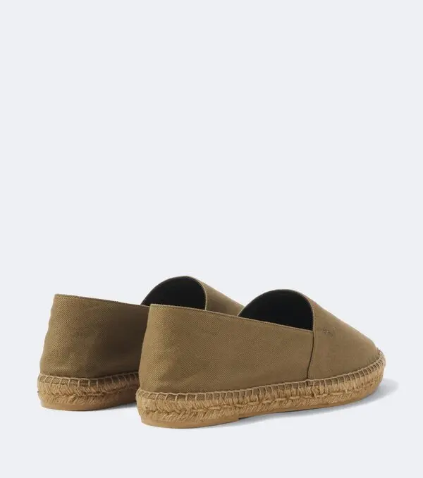 Saint Laurent Cassandre Gabardine Espadrilles - Green