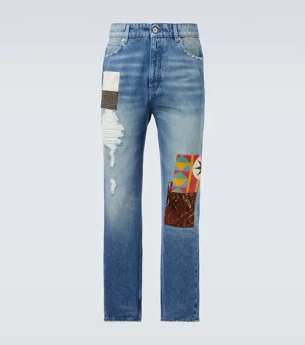 Loewe Patchwork Straight Jeans - Blue
