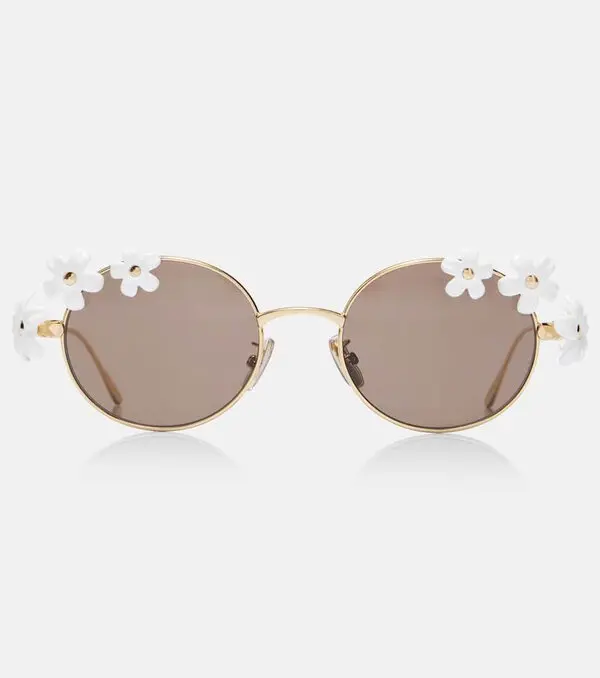 Loewe Floral Round Sunglasses - Gold