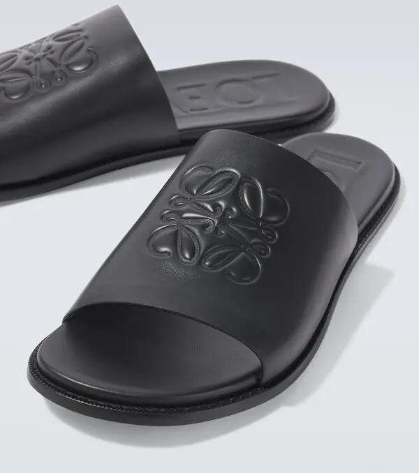 Loewe Flex Anagram Slides - Black