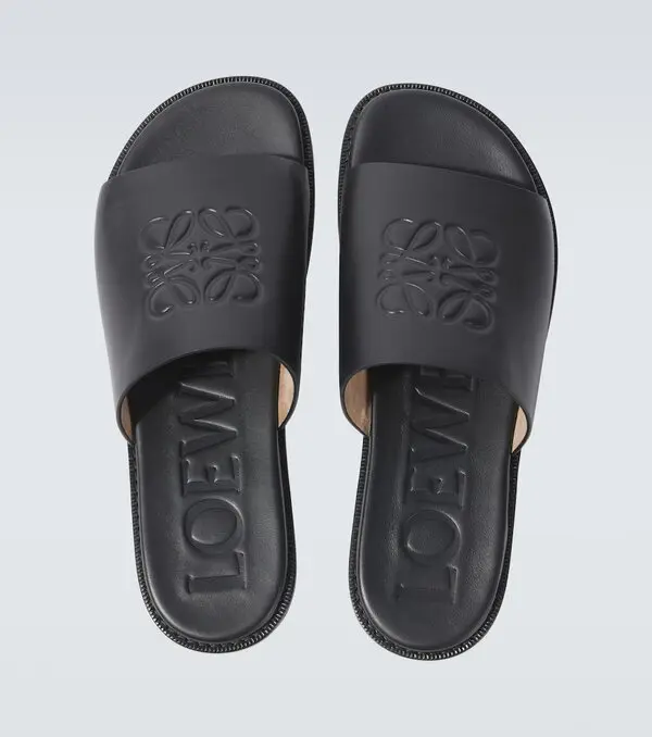 Loewe Flex Anagram Slides - Black