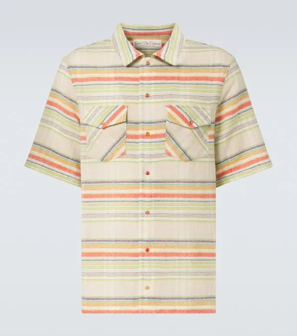 GOD'S TRUE CASHMERE Seaside Gauze Striped Cashmere Shirt
