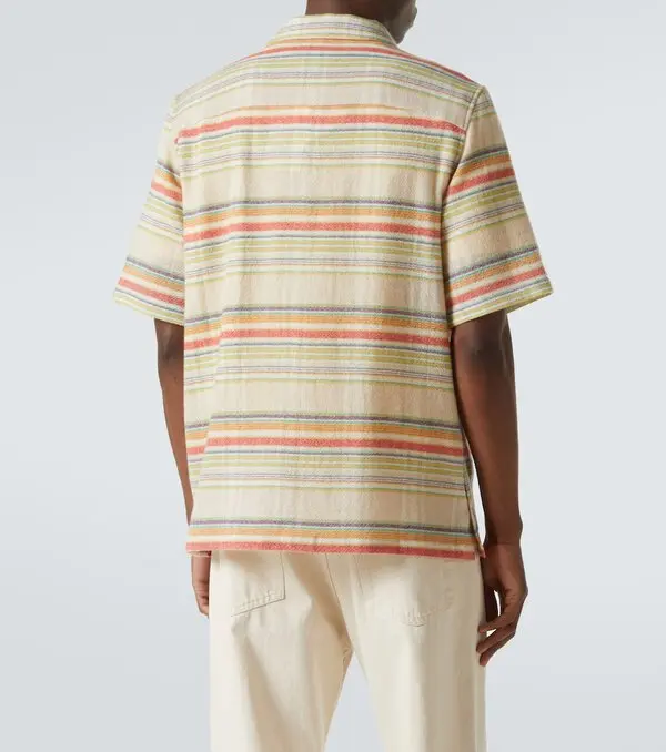 GOD'S TRUE CASHMERE Seaside Gauze Striped Cashmere Shirt