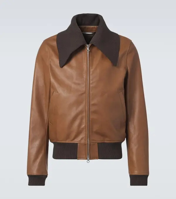 Our Legacy Pharos Leather Bomber Jacket - Brown