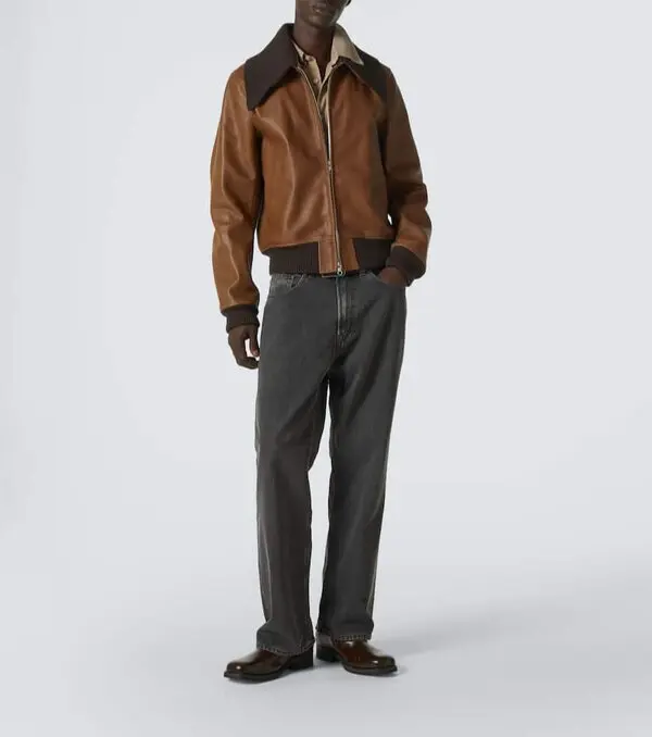 Our Legacy Pharos Leather Bomber Jacket - Brown