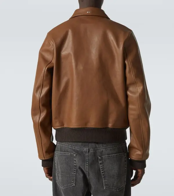 Our Legacy Pharos Leather Bomber Jacket - Brown