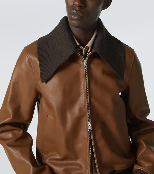 Our Legacy Pharos Leather Bomber Jacket - Brown