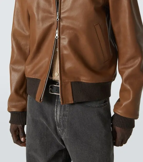 Our Legacy Pharos Leather Bomber Jacket - Brown