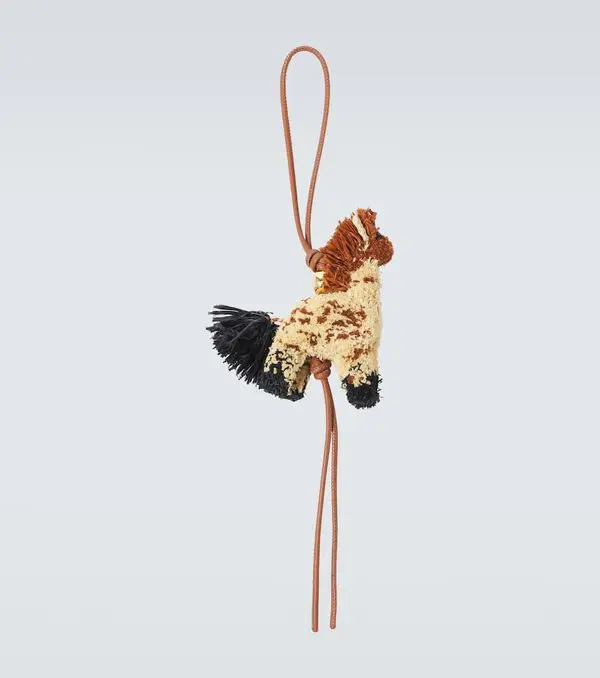 Loewe Giraffe Raffia Bag Charm - Neutrals