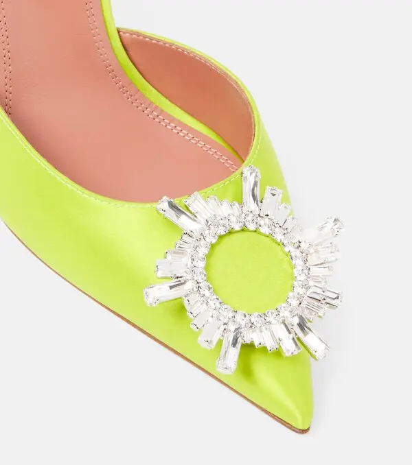 Amina Muaddi Begum 95 Satin Slingback Pumps