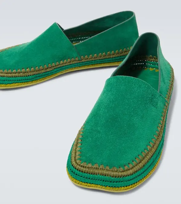 Loewe Paula's Ibiza Rio Suede Espadrilles - Green