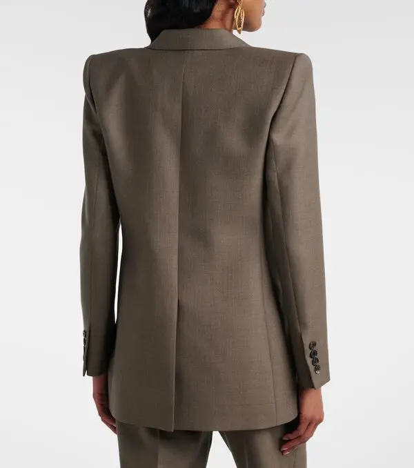 Saint Laurent Wool Double-breasted Blazer - Grey
