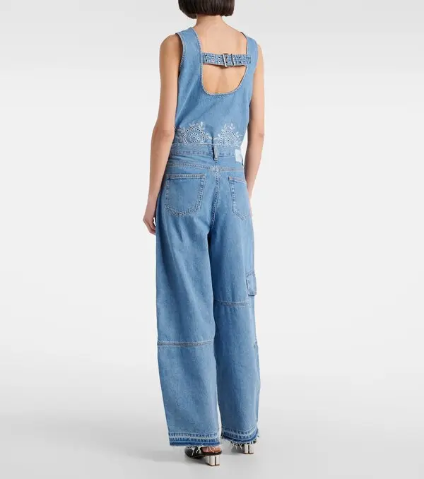GANNI Broderie Anglaise Barrel-leg Jeans