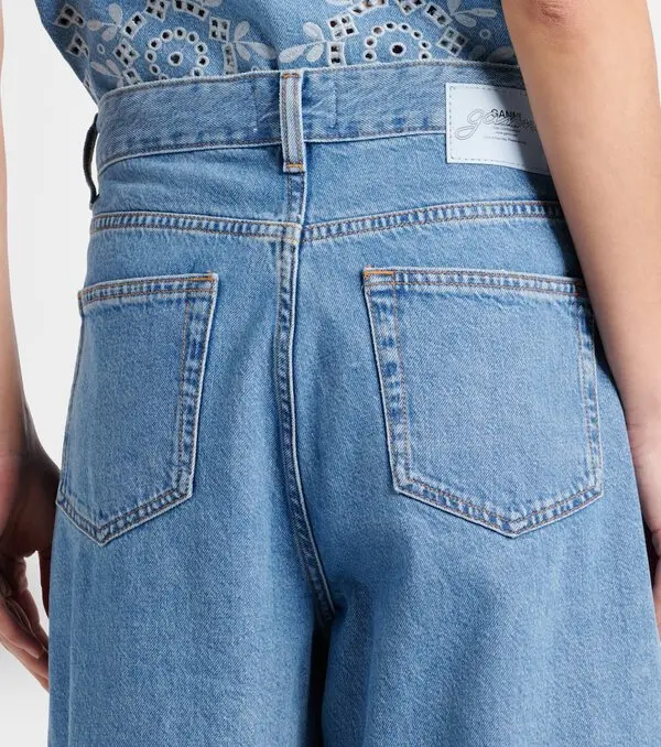 GANNI Broderie Anglaise Barrel-leg Jeans