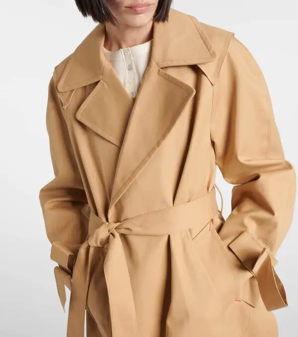 Victoria Beckham Cotton Trench Coat - Beige