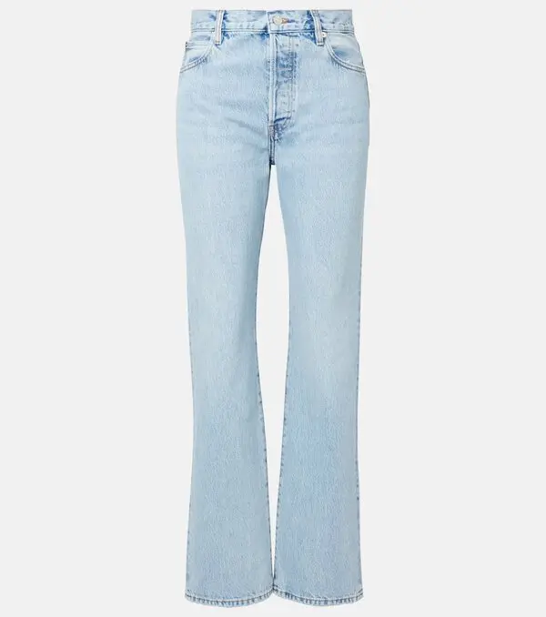 FRAME Staple High-rise Straight Jeans - Blue