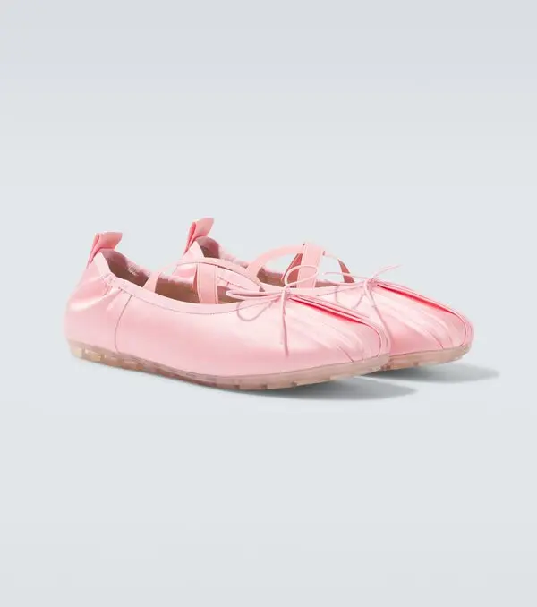 Simone Rocha Ballerina Grip Pleated Ballet Flats
