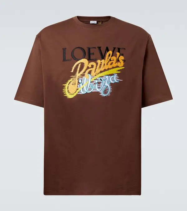 Loewe Paula's Ibiza Printed Cotton Jersey T-shirt - Brown