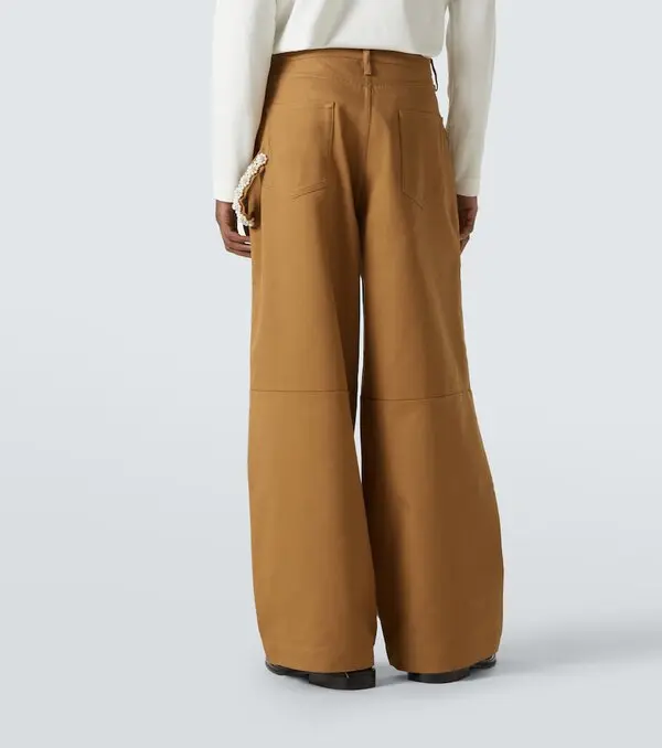 Simone Rocha Embellished Wide-leg Jeans - Brown