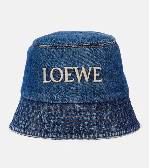 Loewe Paula's Ibiza Logo Denim Bucket Hat - Blue