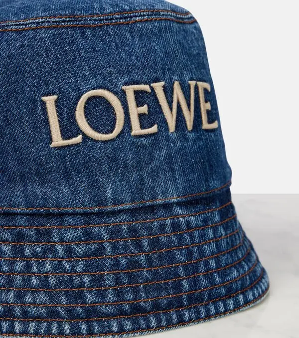 Loewe Paula's Ibiza Logo Denim Bucket Hat - Blue