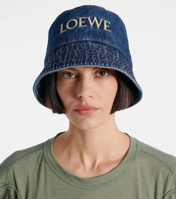 Loewe Paula's Ibiza Logo Denim Bucket Hat - Blue