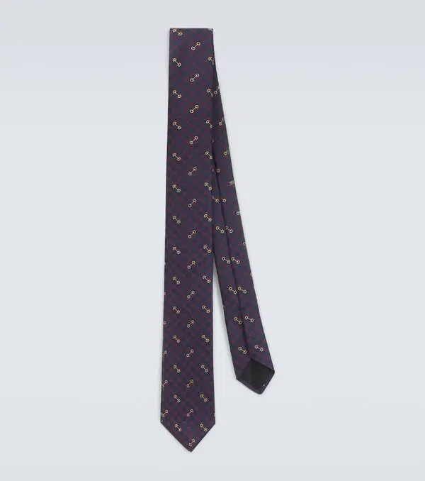 Gucci Gg Silk Jacquard Neck Tie - Blue