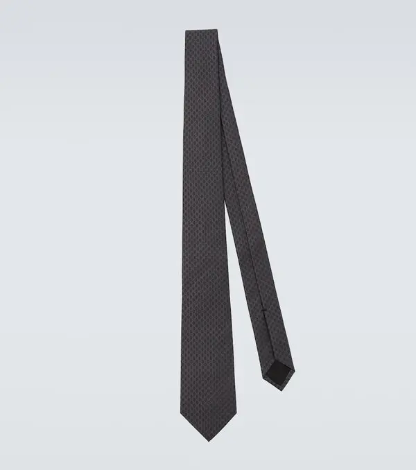 Gucci Gg Silk Jacquard Tie - Grey