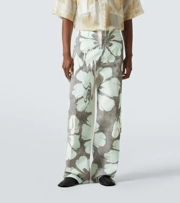 Dries Van Noten Floral Wide-leg Pants