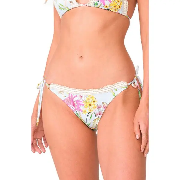 PQ Carrie Bikini Bottom - Light Blue Floret