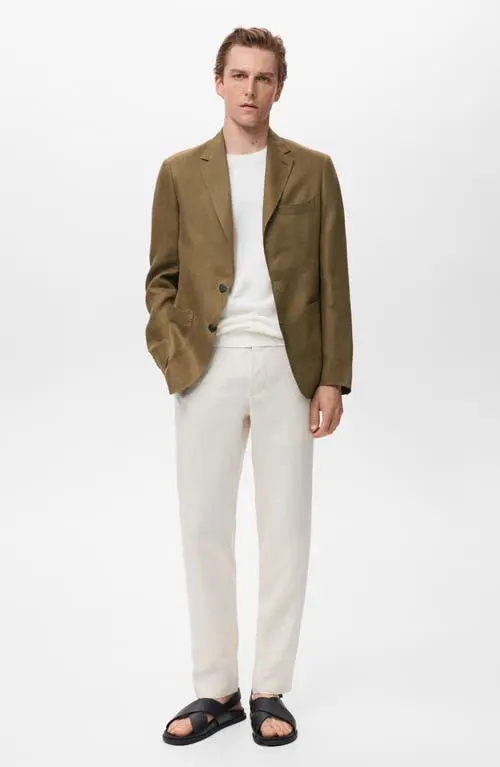 Mango Salerno Linen Sport Coat - Khaki