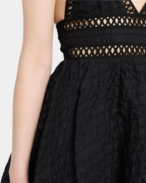 Charo Ruiz Ibiza Lavene Embroidered Mini Dress - Black