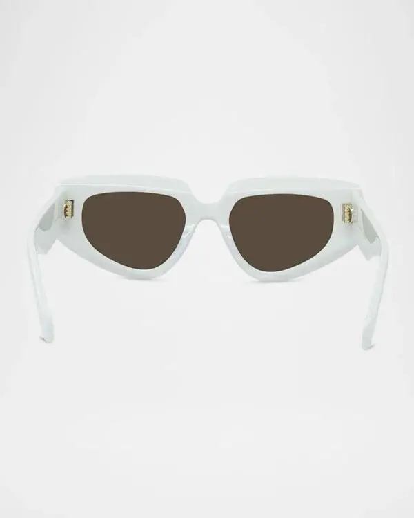 Loewe Anagram Geometric Rectangle Sunglasses - Ivory/brown