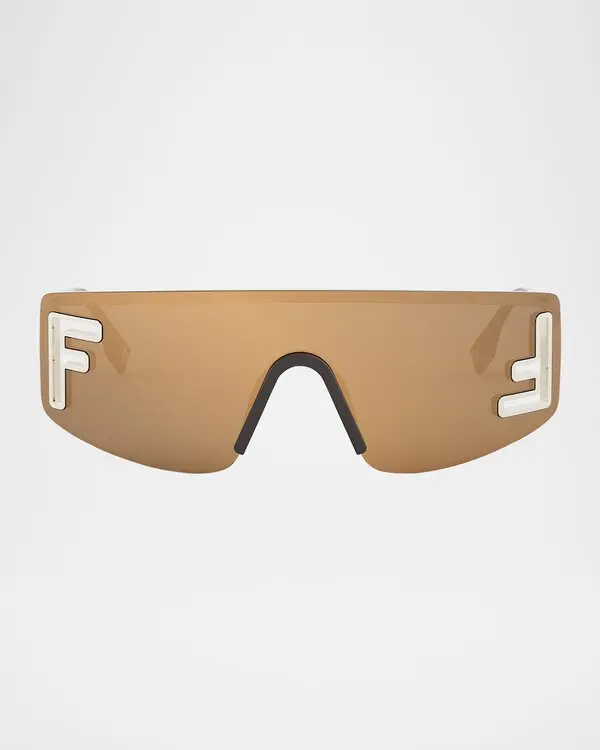 Fendi Sport Wraparound Sunglasses - Gold Brown Mirror