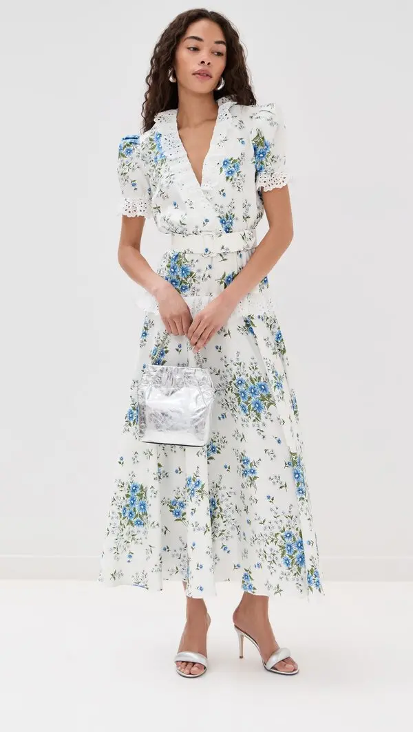 rodarte daisy printed silk dress Rodarte Daisy-printed Silk Dress in Pink