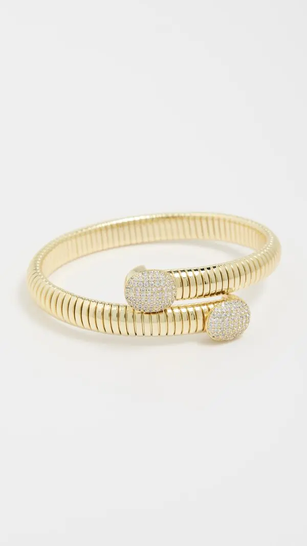 BY ADINA EDEN Pave Oval Snake Wrap Bangle Bracelet
