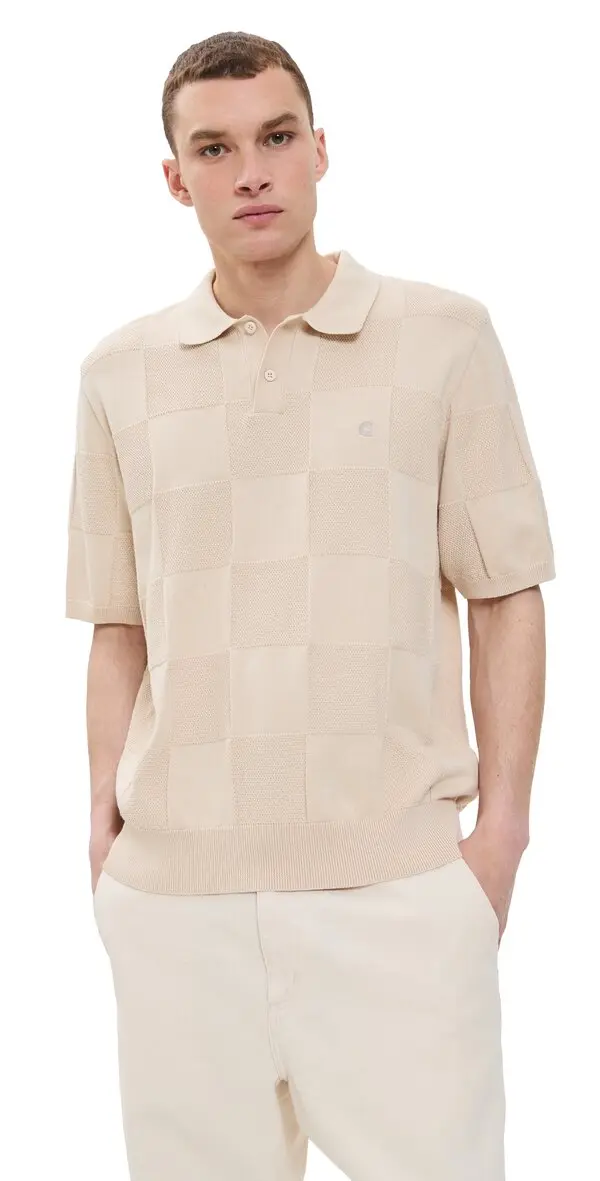 Carhartt Work In Progress Short Sleeve Checker Polo - Fleur De Sel